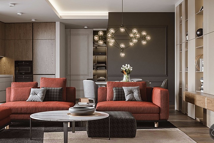 橘+木色 活泼Chevron公寓 | Mario Stoica 首 – 设计芝士